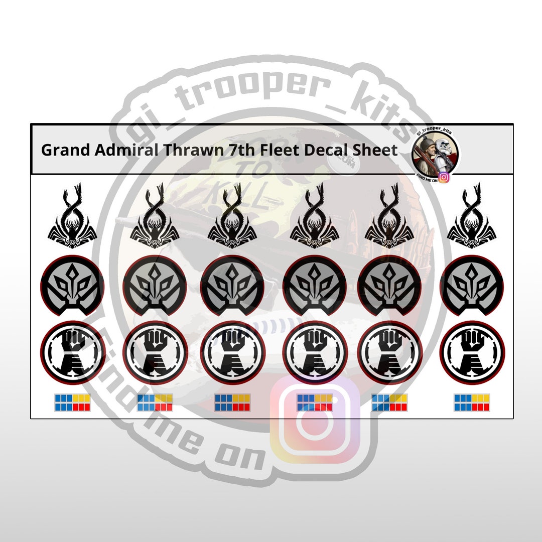 1/12 Galactic Empire 7th Fleet Grand Admiral Thrawn Chimera Decal Sheet ...