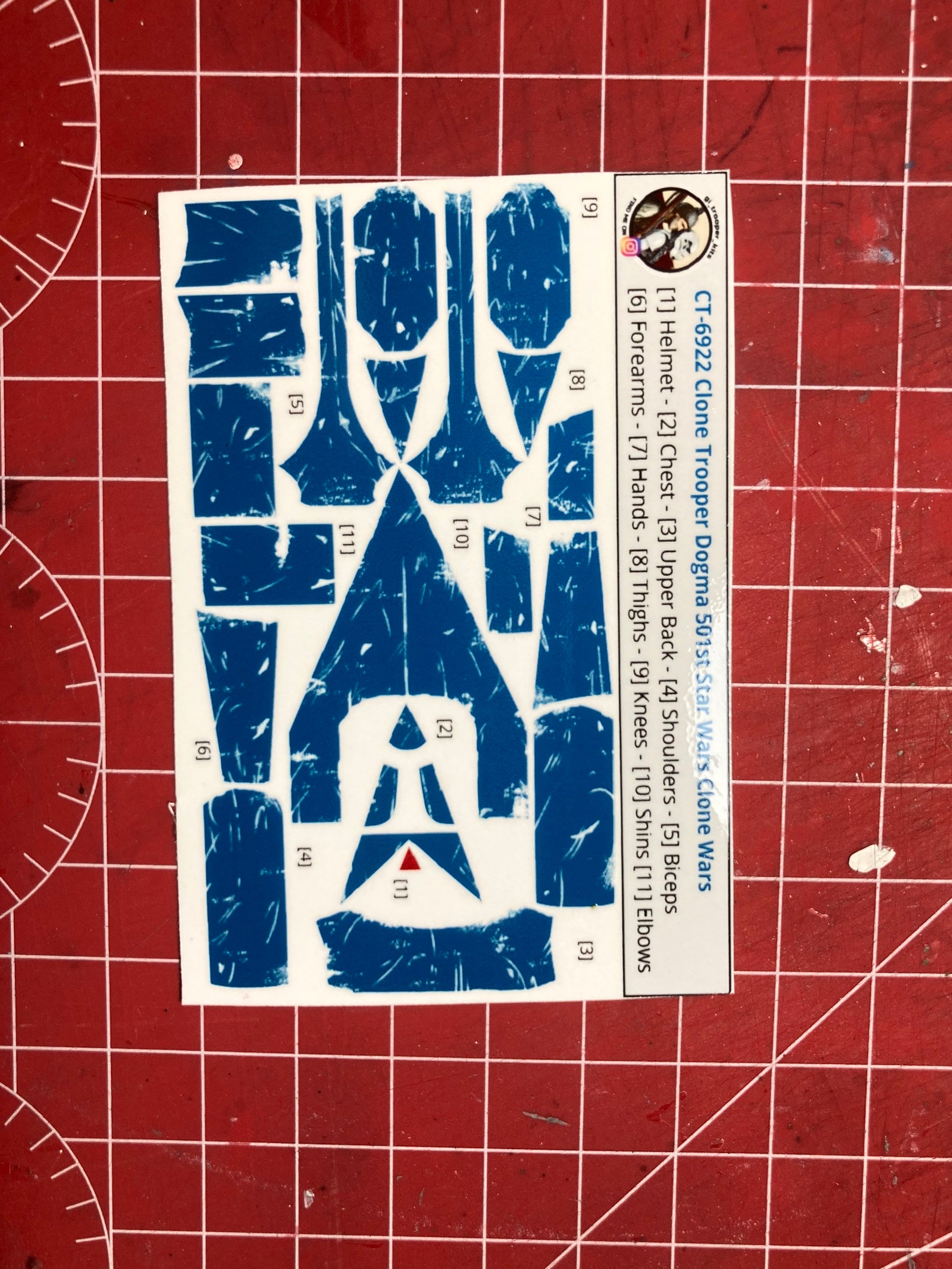 1/12 Dogma Clone Trooper Waterslide Decal Sheet Star Wars - Etsy