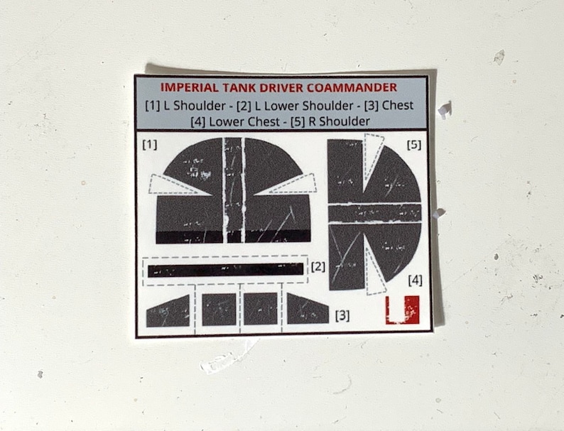 1/12 Imperial Tank Commander Decal Sheet Star Wars Black | Etsy