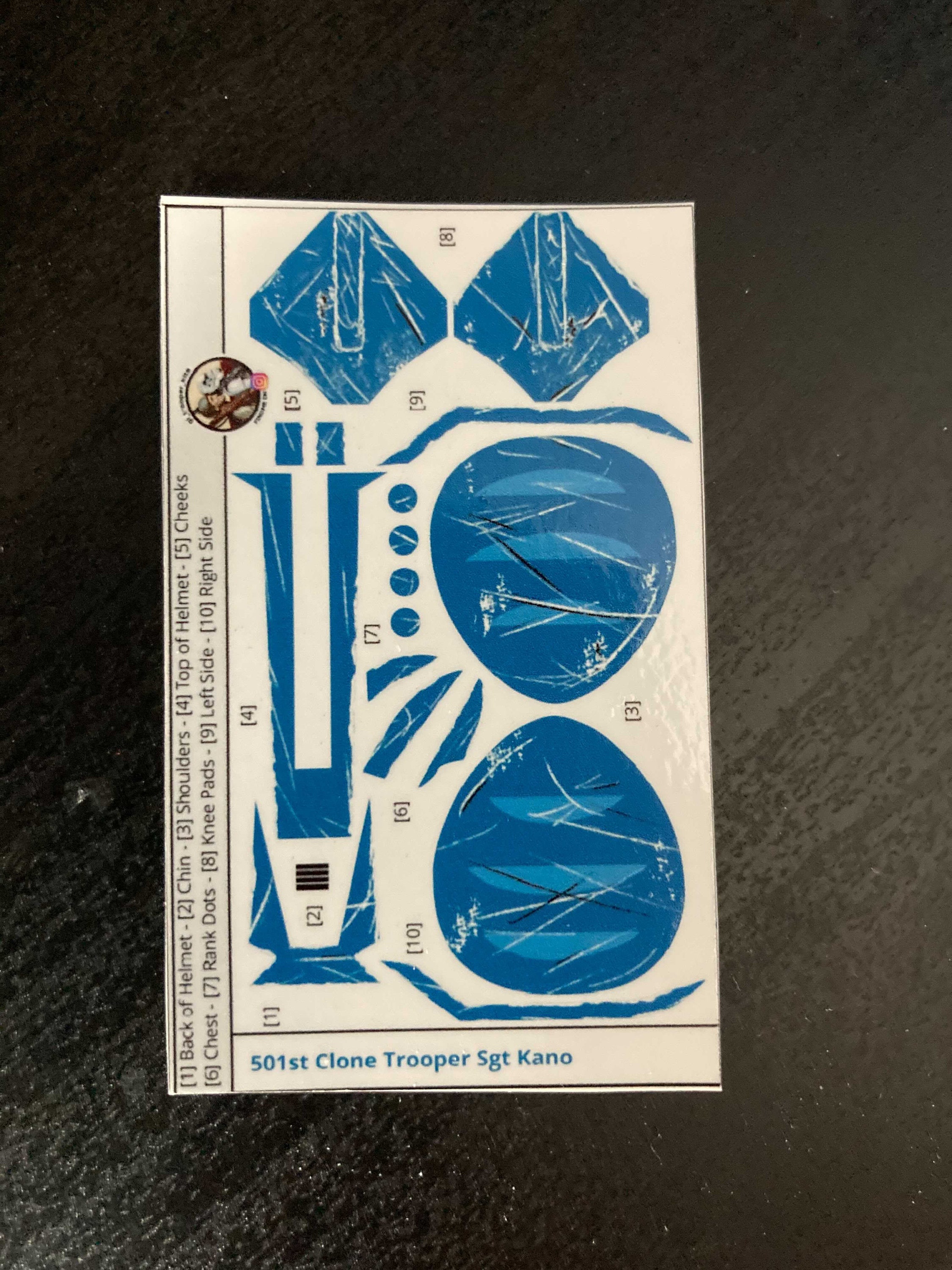 1/12 Sergeant Kano Decal Sheet Star Wars Black Series Clone - Etsy