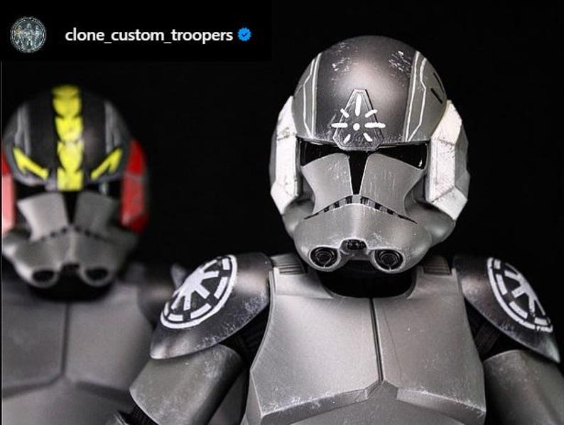 3D Printed P2 Stealth Ops Clone Trooper Helmet: Black Series (1/12 - 1/ ...
