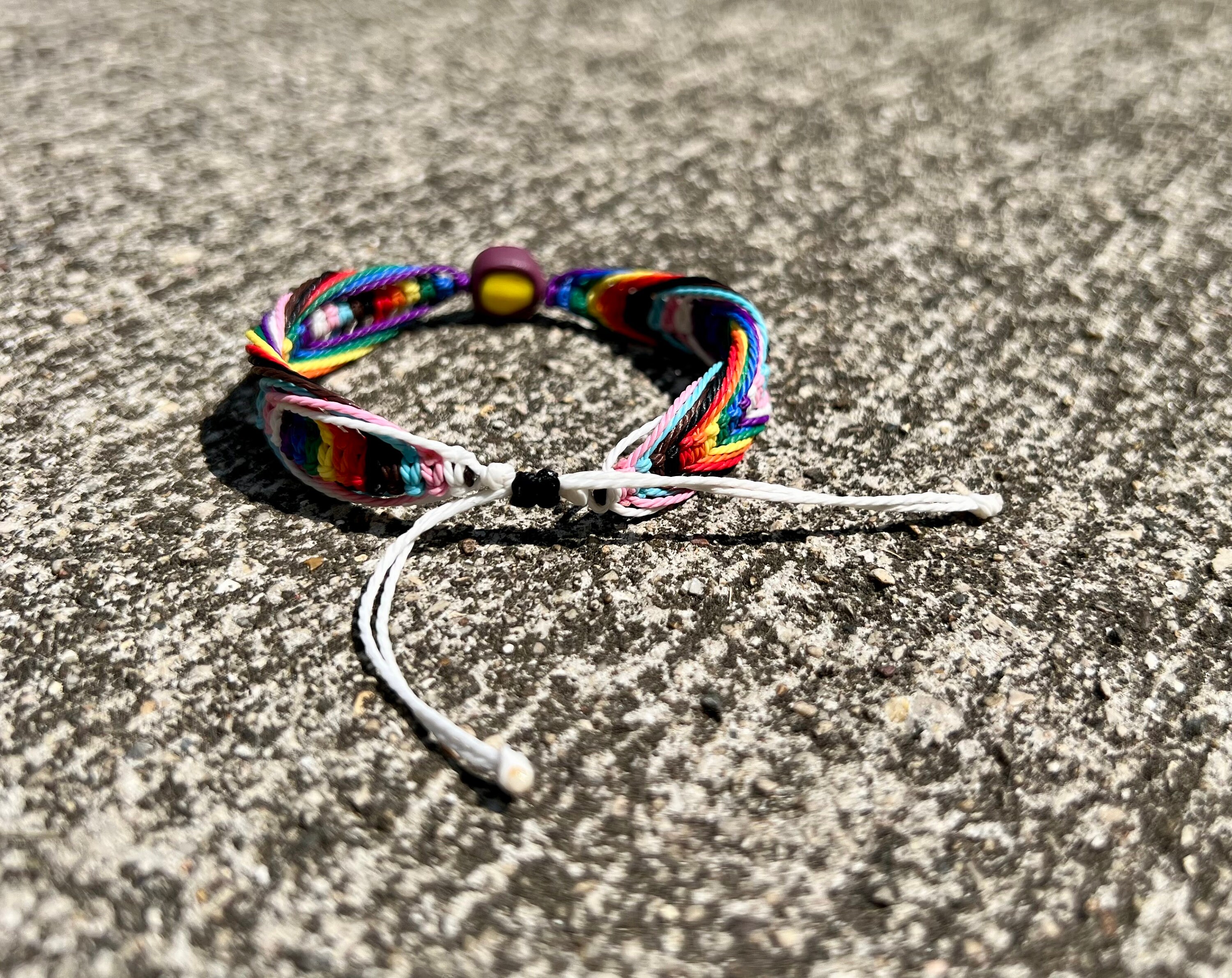 LGBTQA+ Progress Pride Square Knot Adjustable Bracelet - Etsy