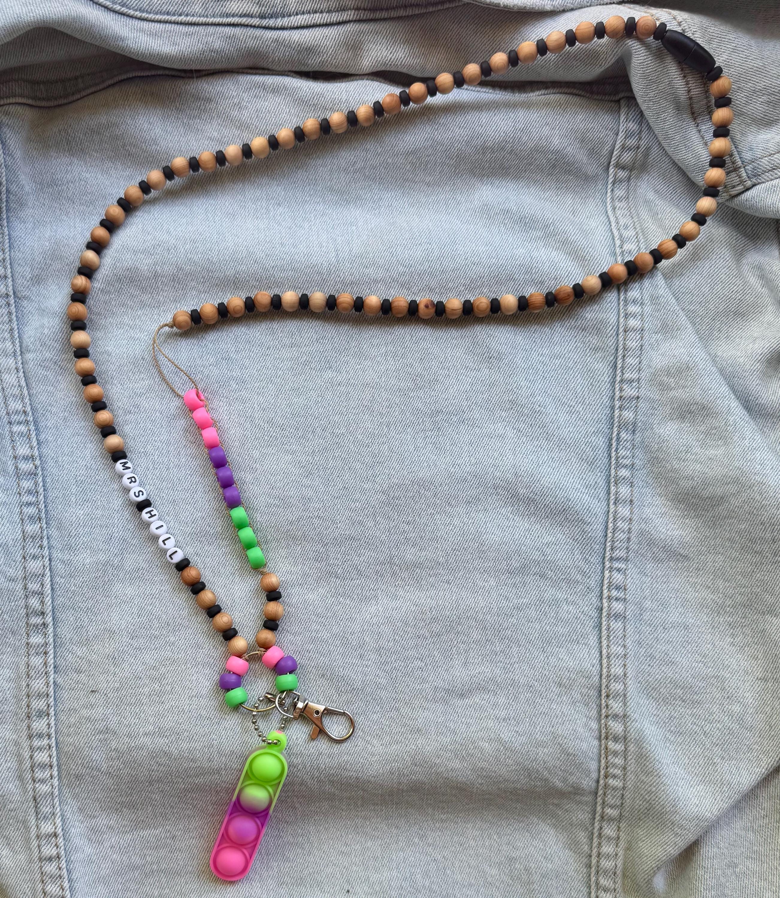 Sandalwood Lanyard Fidget: Anxiety Relief Sensory Tool, Customizable - Etsy