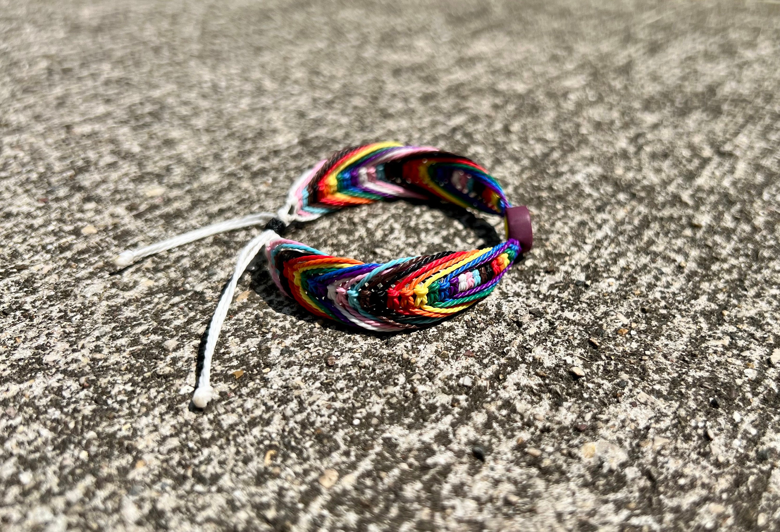 LGBTQA+ Progress Pride Square Knot Adjustable Bracelet - Etsy