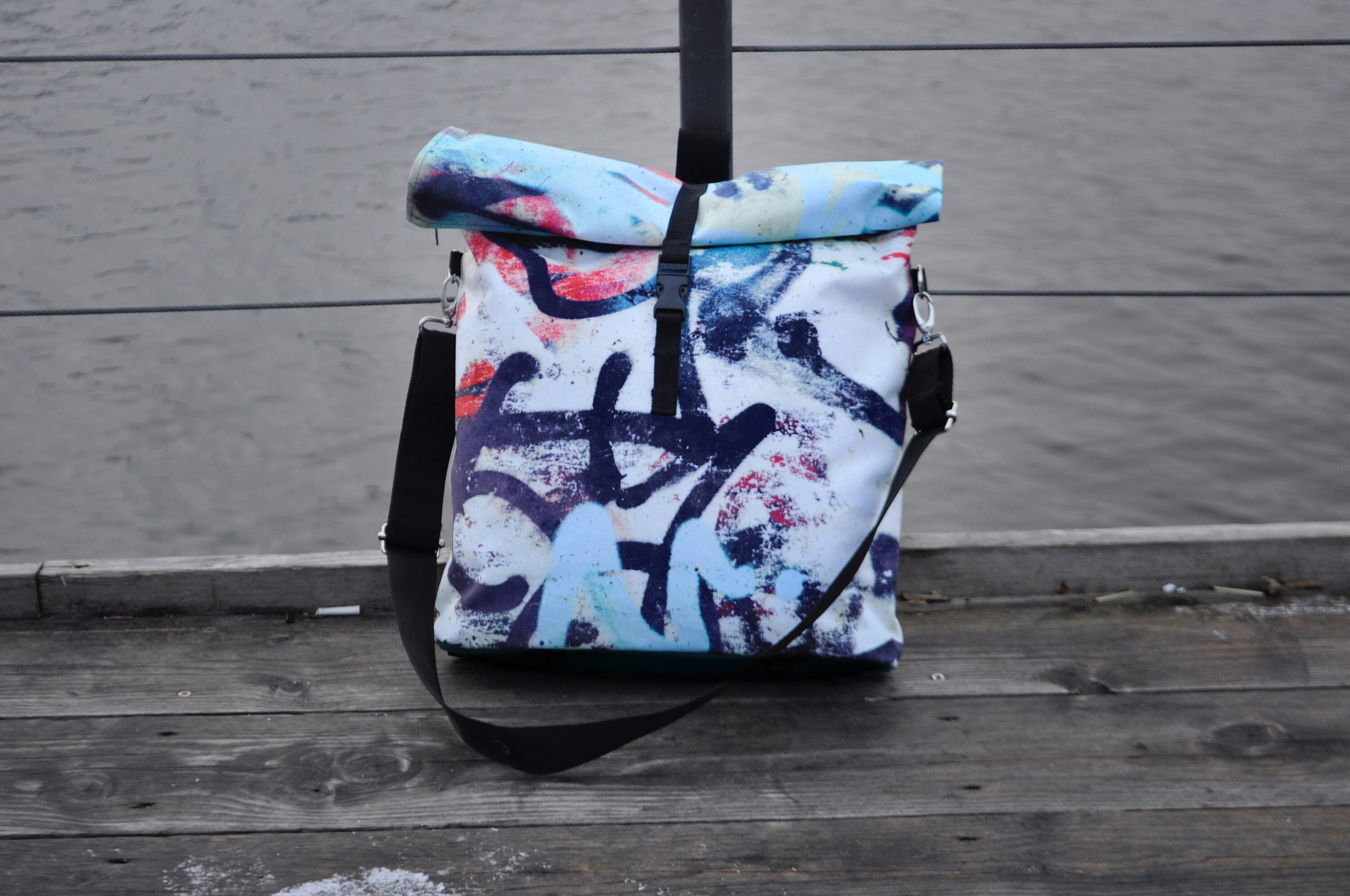 GRAFFITI Rolltop Backpack 'n' Crossbody Bag 2in1 - Etsy