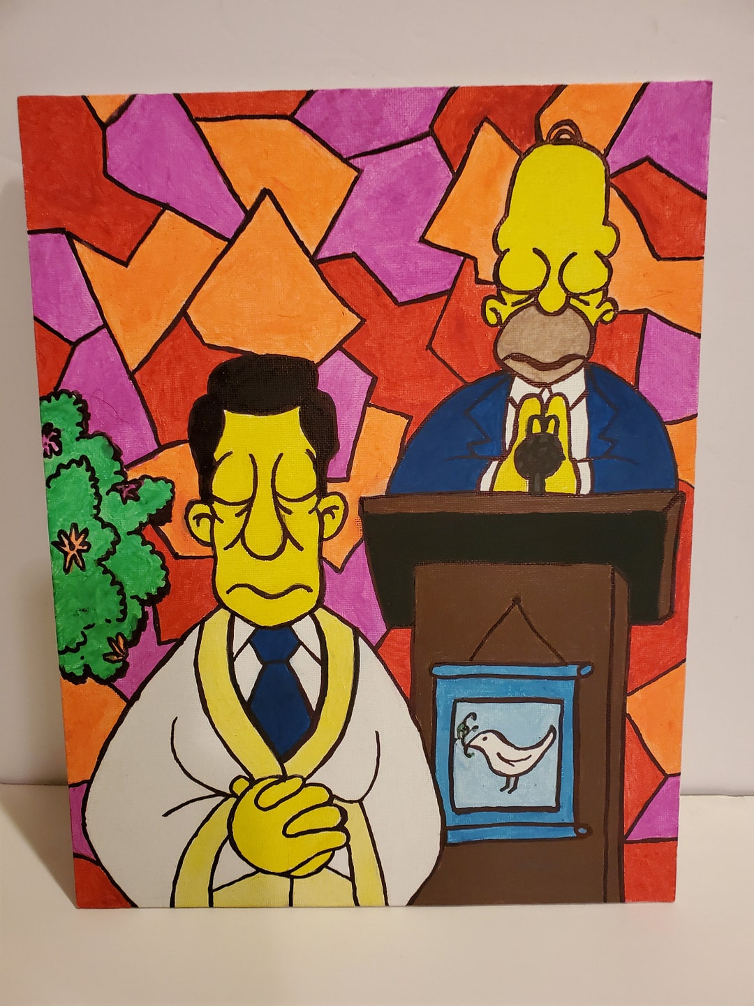 Homer Simpson Praying With Reveron Love Joy - Etsy