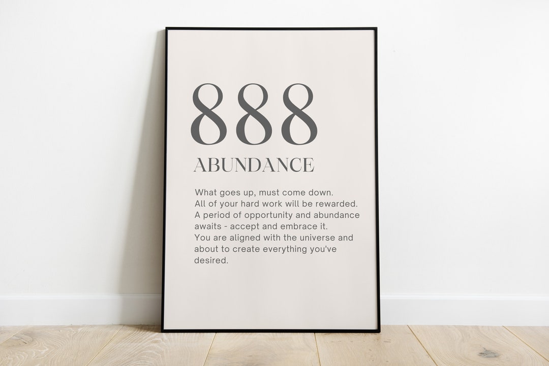 888 Angel Number - Printable Digital Art - Etsy