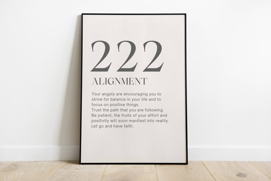 222 Angel Number - Printable Digital Art - Etsy