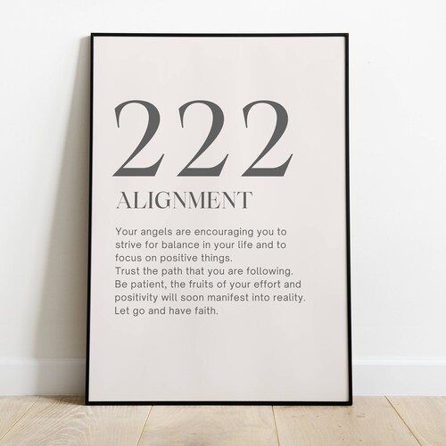 Angel Number Art Print 222 Angel Number Fine Art Print - Etsy