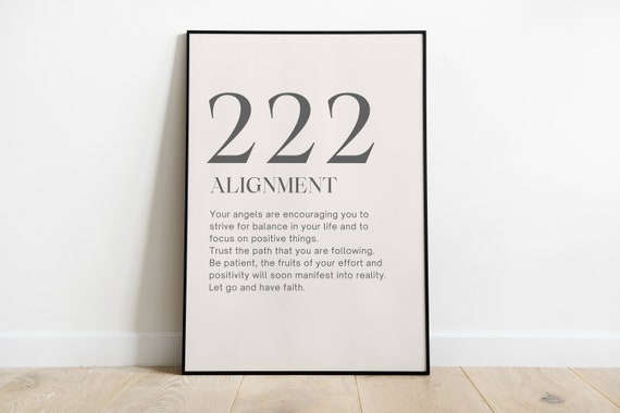 222 Angel Number Printable Digital Art - Etsy