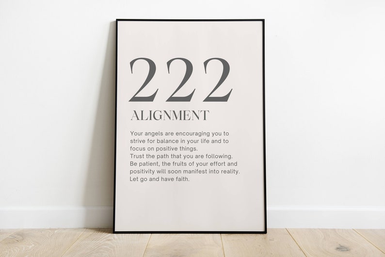 222 Angel Number - Printable Digital Art - Etsy