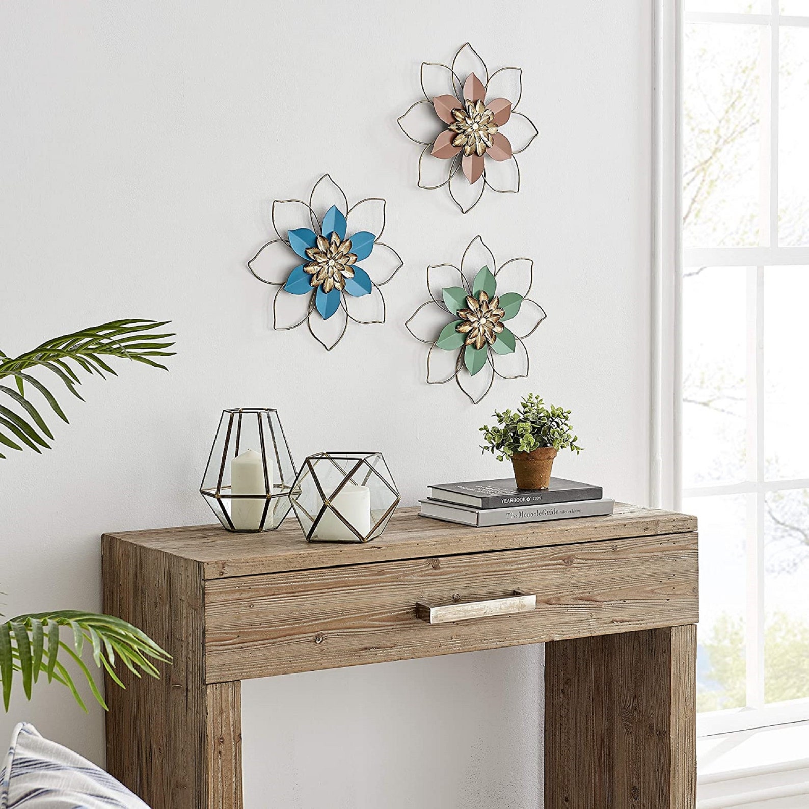 Metal Wall Flower-metal Floral Wall Decor Hanging Decorations,12 Inch ...