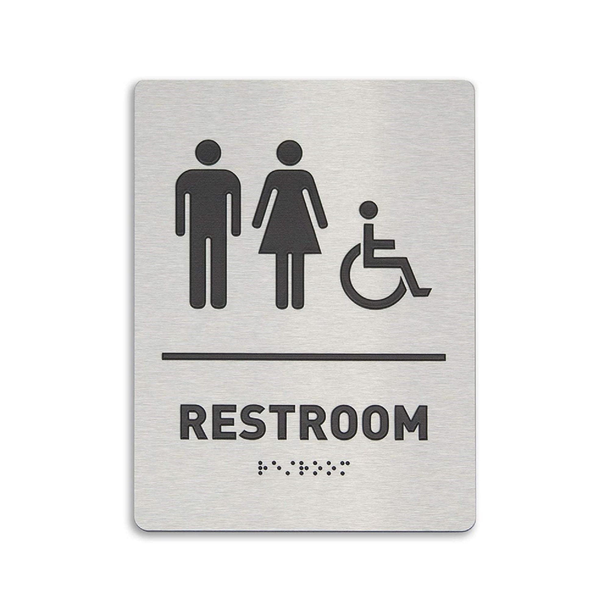Unisex Restroom Sign Bathroom Sign, Wheelchair Accessible, Raised Icons ...