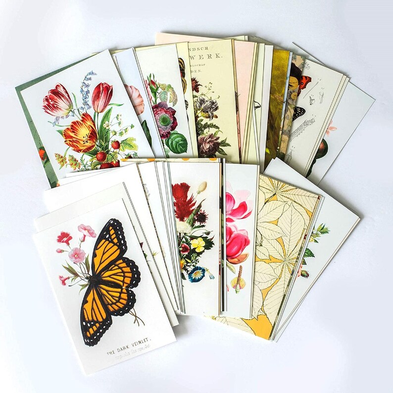 Vintage Wall Collage Kit Botanical Wall Collage Cards - Etsy