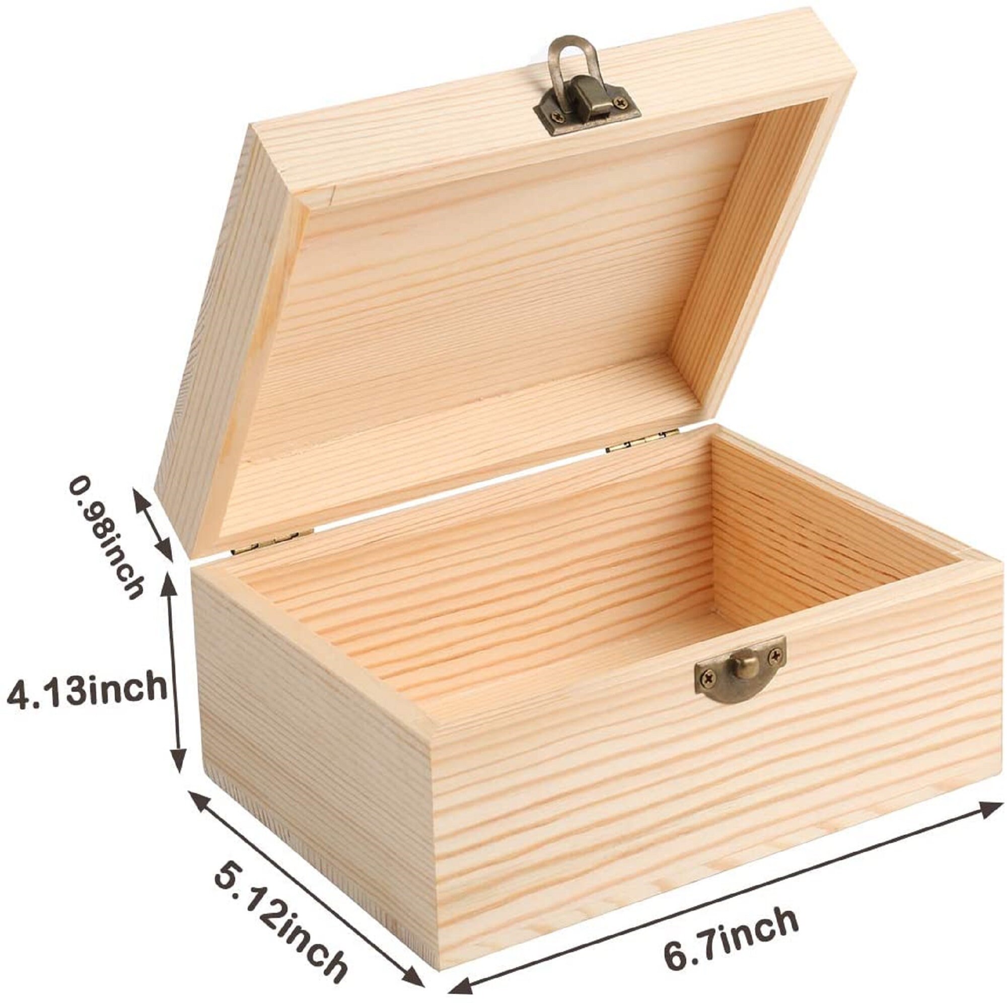 Wooden Chest Box-small Wooden Box, 6.7 X 5.1 X 3.1 Inch Natural Pine ...
