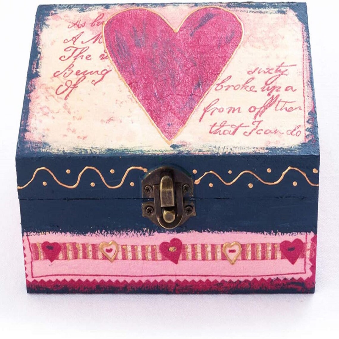 Wooden Chest Box-small Wooden Box, 6.7 X 5.1 X 3.1 Inch Natural Pine ...