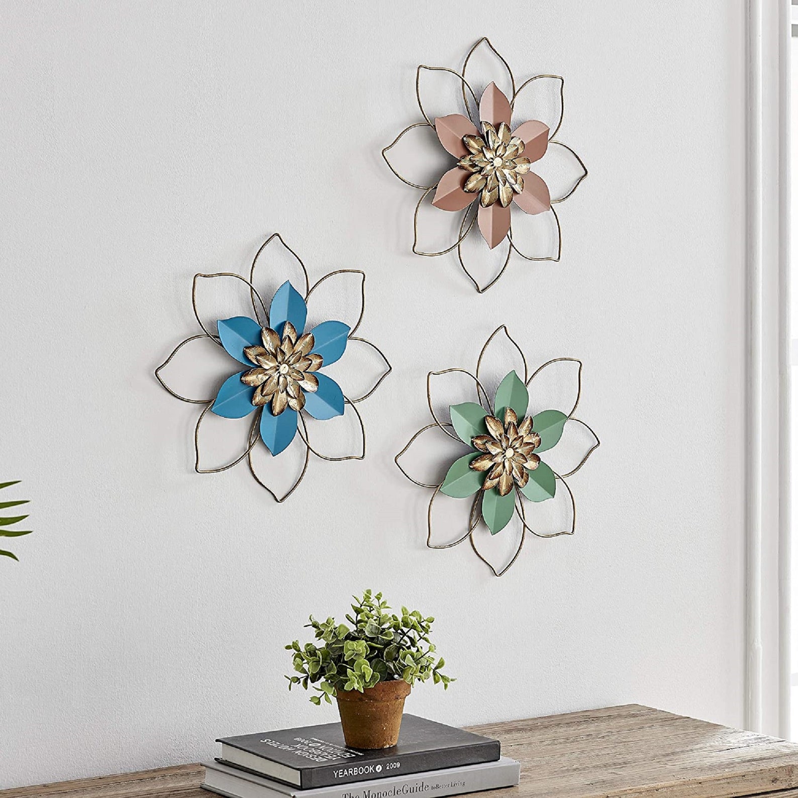 Metal Wall Flower-metal Floral Wall Decor Hanging Decorations,12 Inch ...