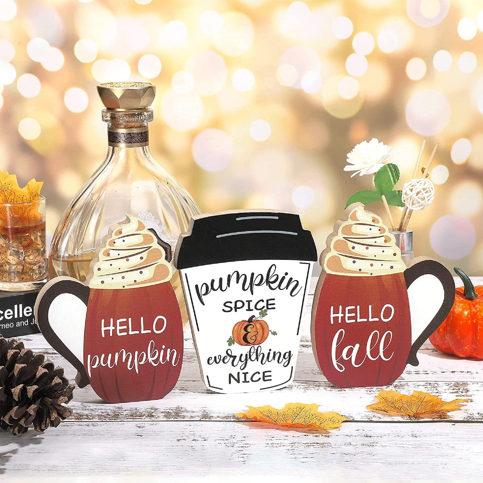 Fall Pumpkin Sign Harvest Tabletop Signs 3 Pieces Fall Made - Etsy