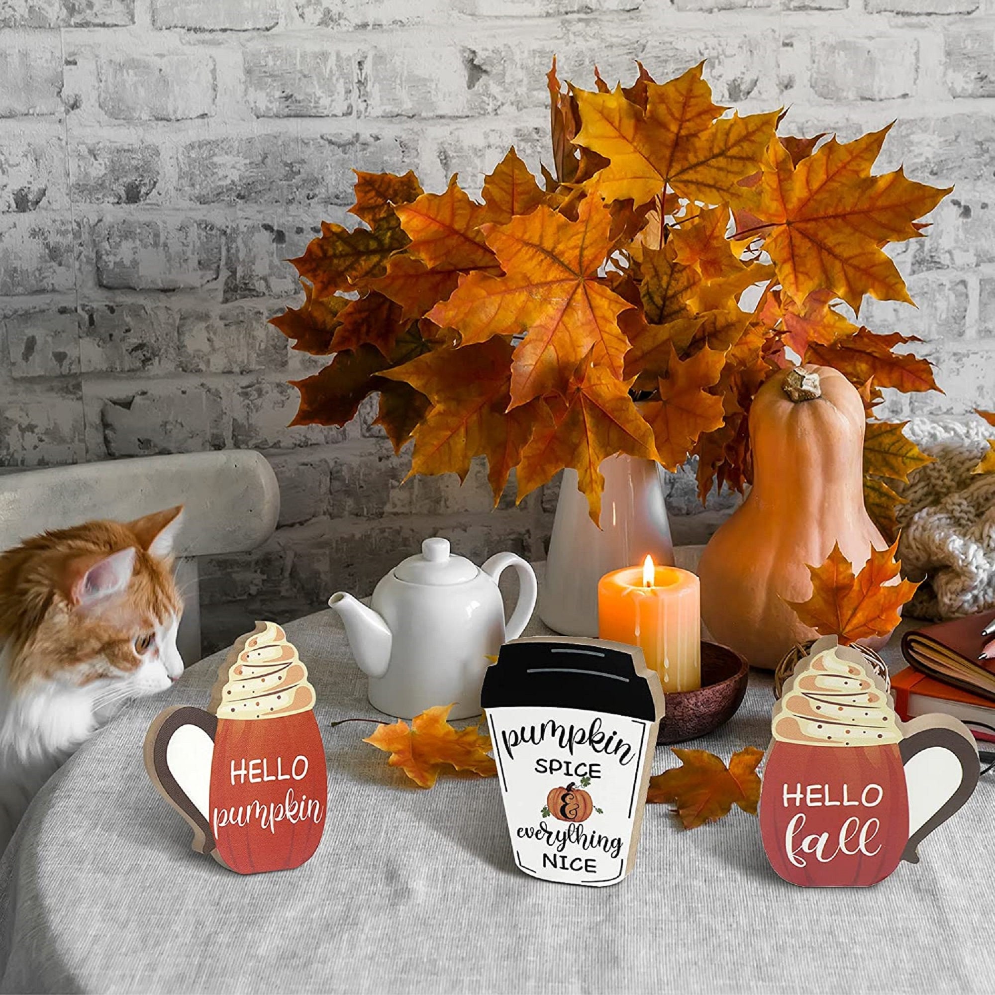 Fall Pumpkin Sign Harvest Tabletop Signs 3 Pieces Fall Made - Etsy