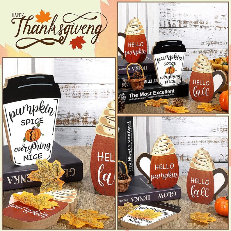 Fall Pumpkin Sign Harvest Tabletop Signs 3 Pieces Fall Made - Etsy