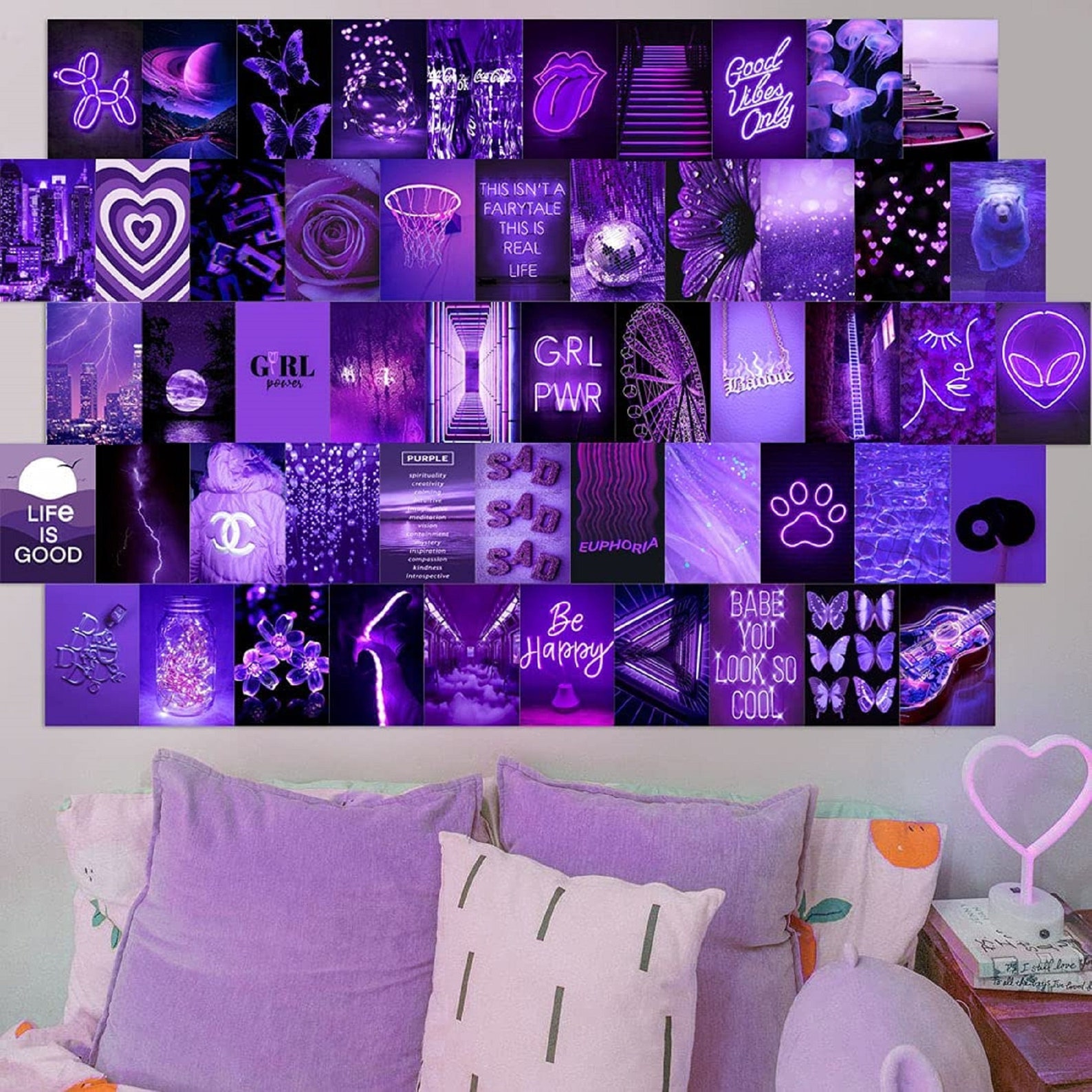 Purple Wall Collage Kit Aesthetic Pictures Room Decor For Bedroom