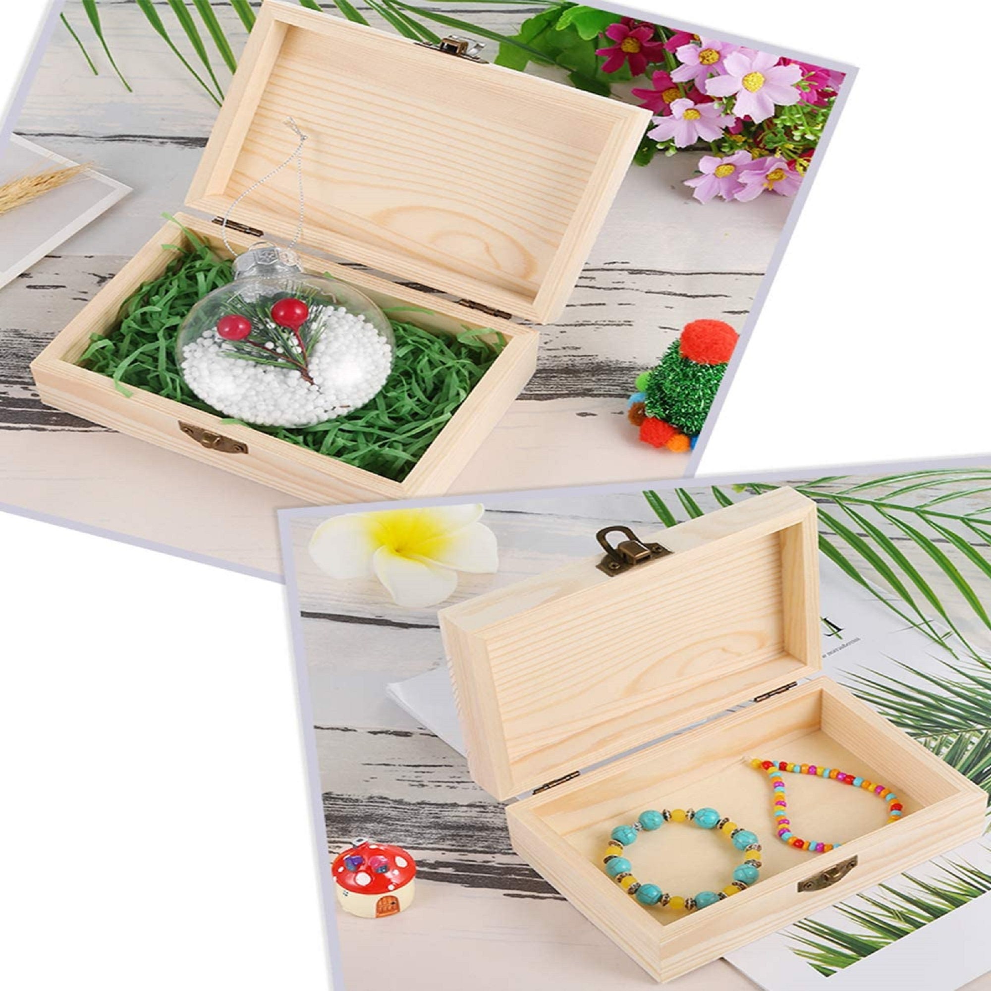 Wooden Chest Box-small Wooden Box, 6.7 X 5.1 X 3.1 Inch Natural Pine ...