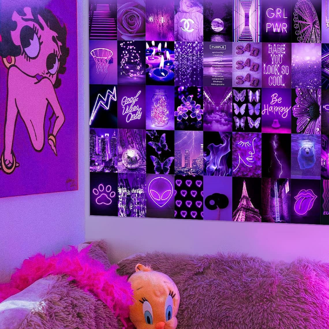 Purple Wall Collage Kit Aesthetic Pictures Room Decor For Bedroom