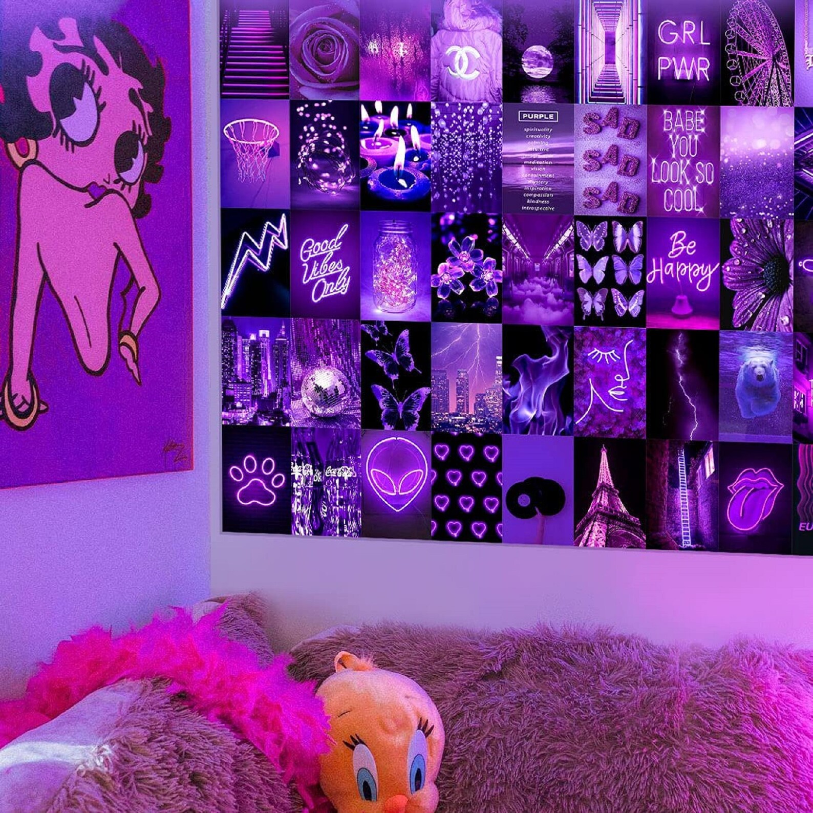Purple Wall Collage Kit Aesthetic Pictures Room Decor For Bedroom