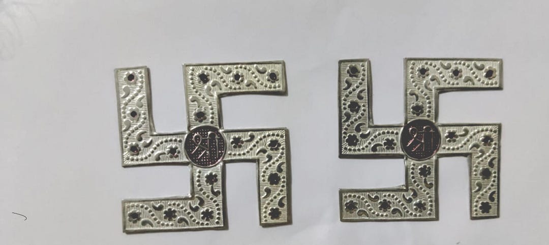 GJ- Hindu Silver Swasthik, Satiya for Puja, Silver Sathiya, Handmade ...