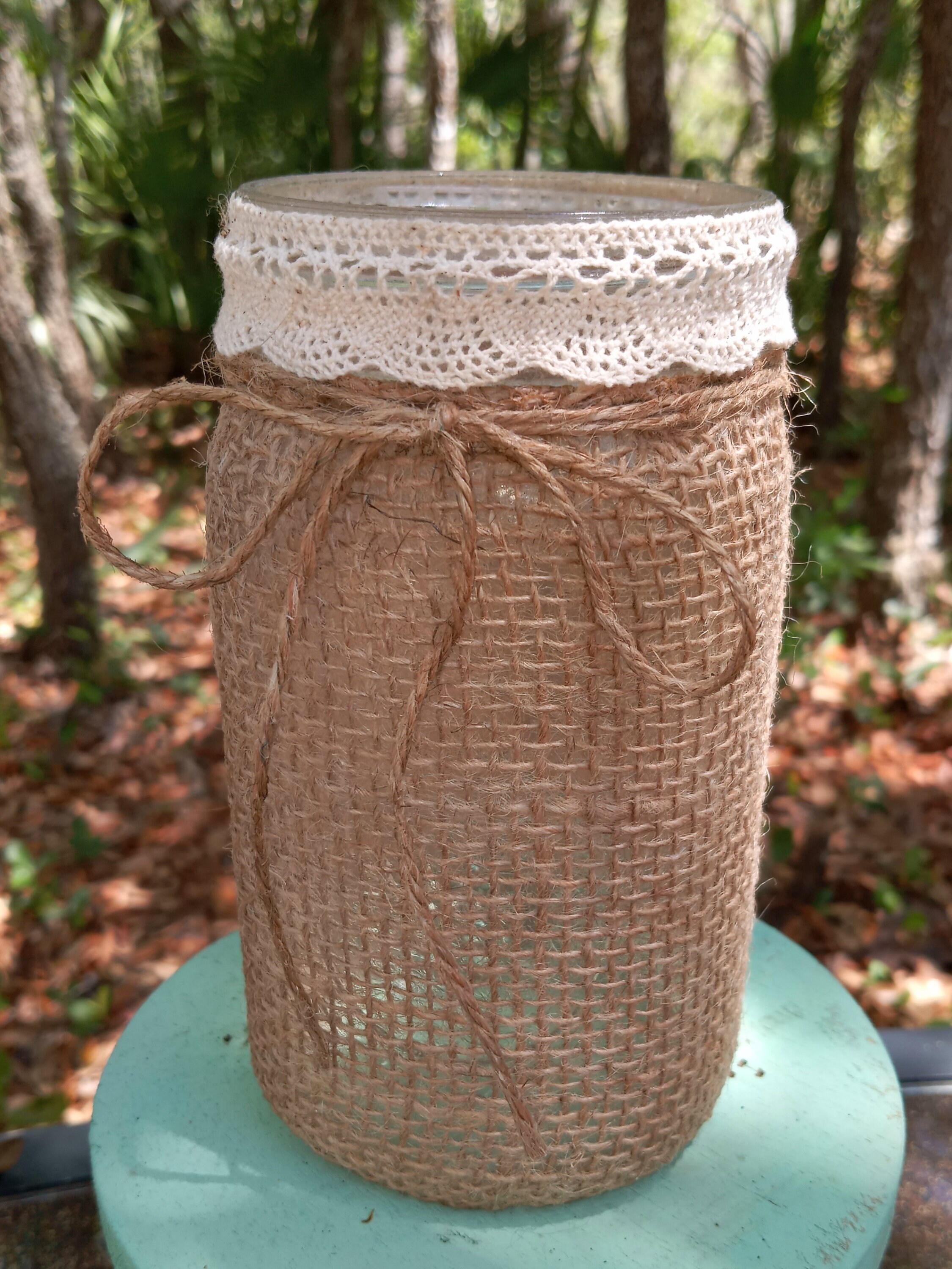 Farmhouse Rustic Mason Jars (wide Mouth) With Burlap, Lace and Twine - Etsy