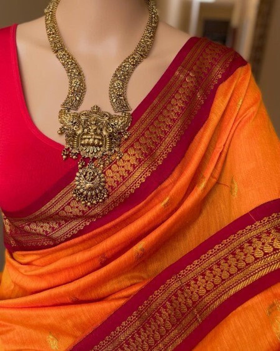 NEW ARRIVALS Mango Yellow Cotton Silk Saree With Red Border Saree South ...