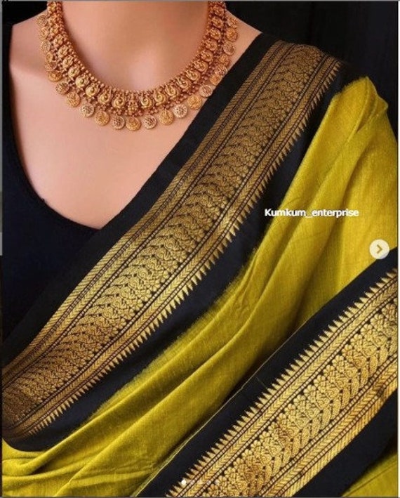 Exclusive Methi Yellow Saree South Indian Saree Wedding - Etsy