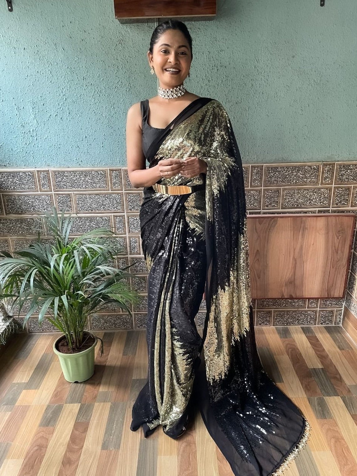 New Trendy Double Shaded Sequence Saree New Arrivals Party - Etsy