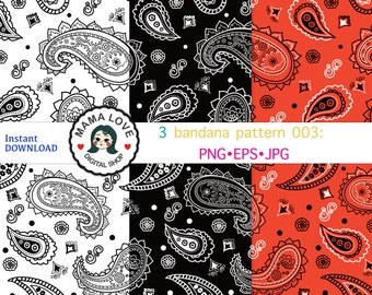 3 Seamless Bandana Pattern01 transparent Background PNG - Etsy