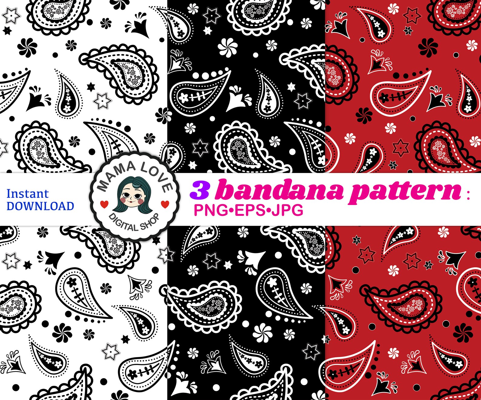 3 Seamless Bandana Pattern01 -transparent Background, PNG, Jpg ...