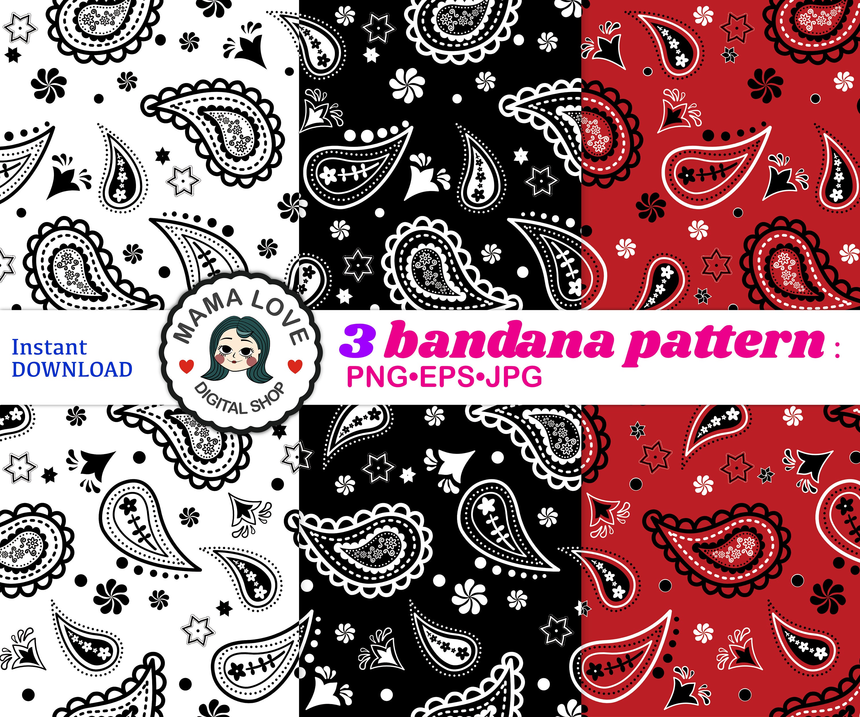3 Seamless Bandana Pattern01 -transparent Background, PNG, Jpg ...