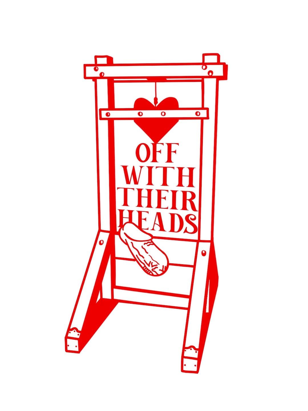 Off With Their Heads Guillotine Queen of Hearts Decal Bumper Sticker - Etsy