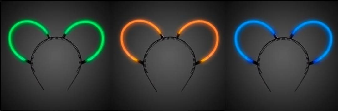 Glowing Ear Head Piece Mickey Style Neon Lights - Etsy