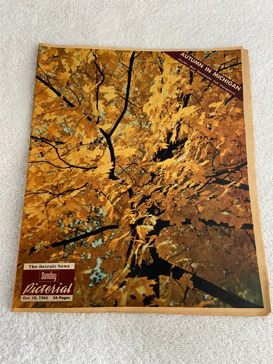 Vintage THE DETROIT NEWS Sunday Pictorial Oct 10 1965 Newspaper Autumn ...