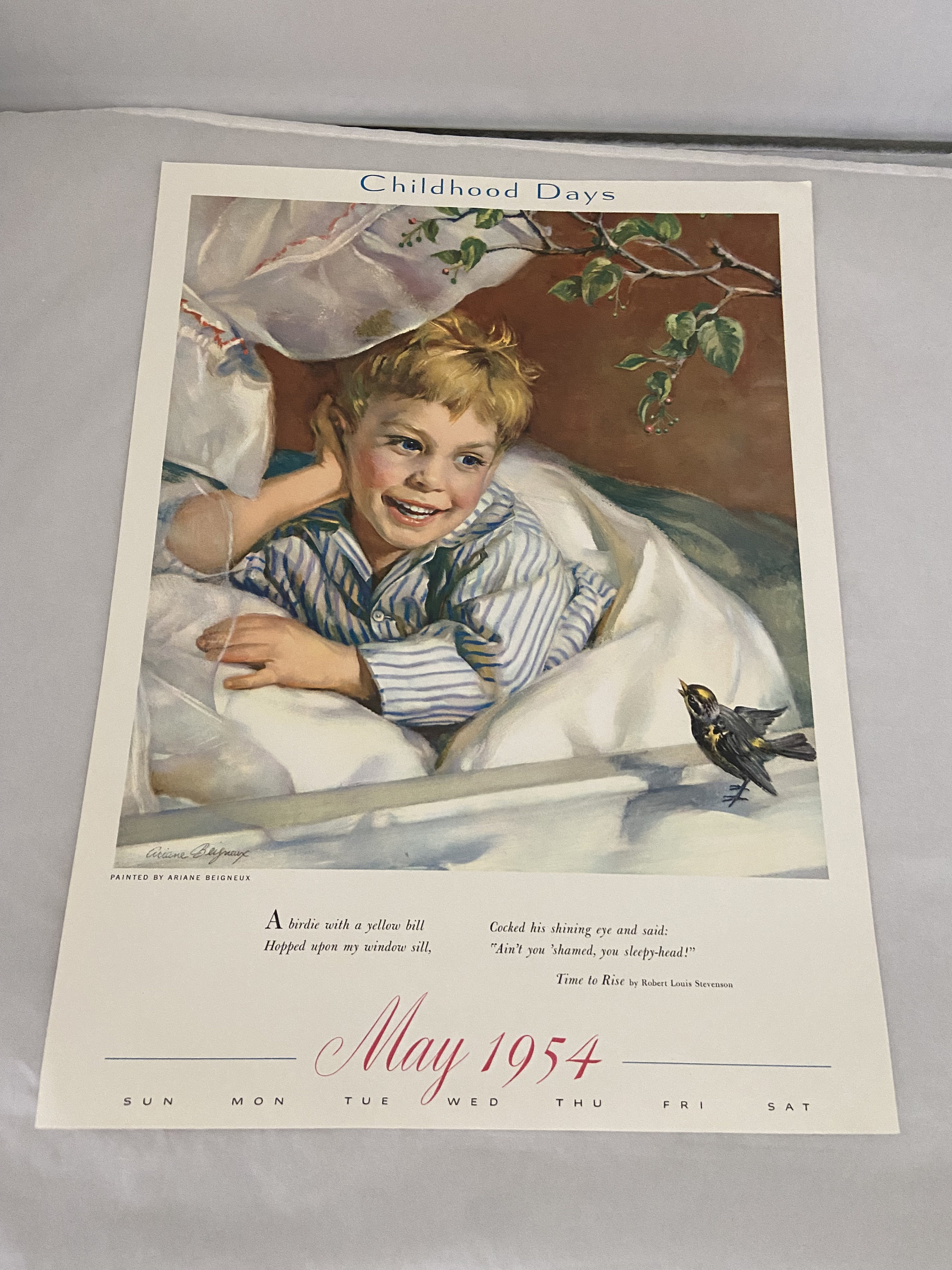 12 Rare 1954 CHILDHOOD DAYS Dismantled Frameable Calendar - Etsy