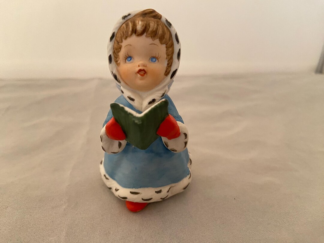 Vintage Eve Rockwell Christmas Snow Angel Caroler Singing George Good ...