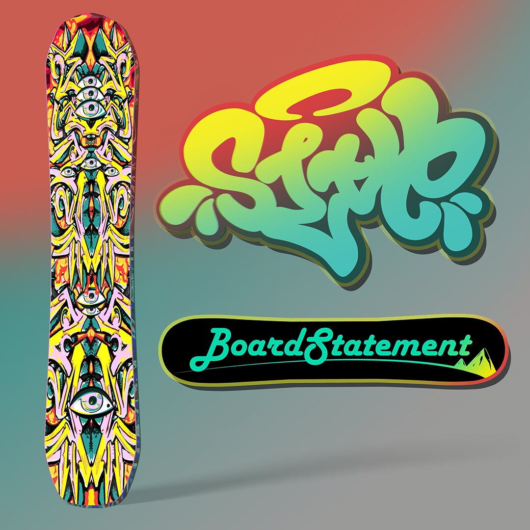 Graffiti Vinyl Snowboard Wrap Kit - Etsy