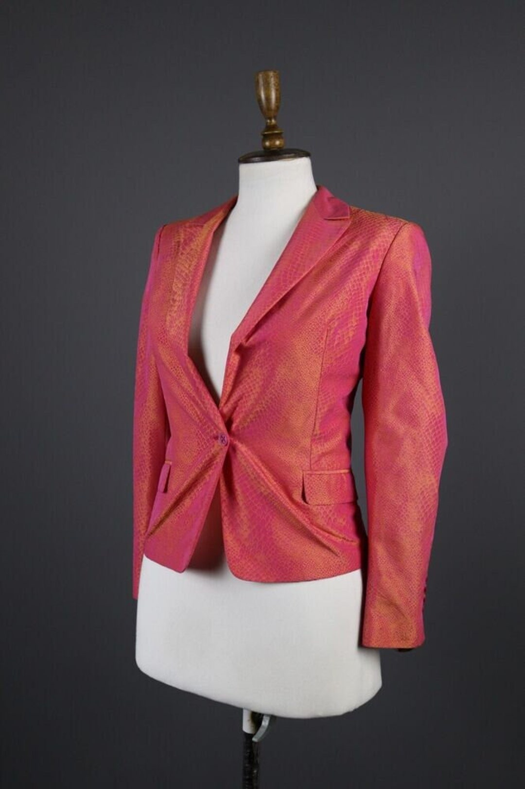 Women VERSACE JEANS COUTURE Snake Print Blazer Jacket Size 26 /40 - Etsy