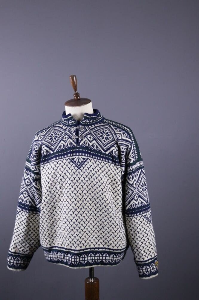 factory cheapest DALE Of NORWAY White Fair Isle Wool Knit Windstopper ...