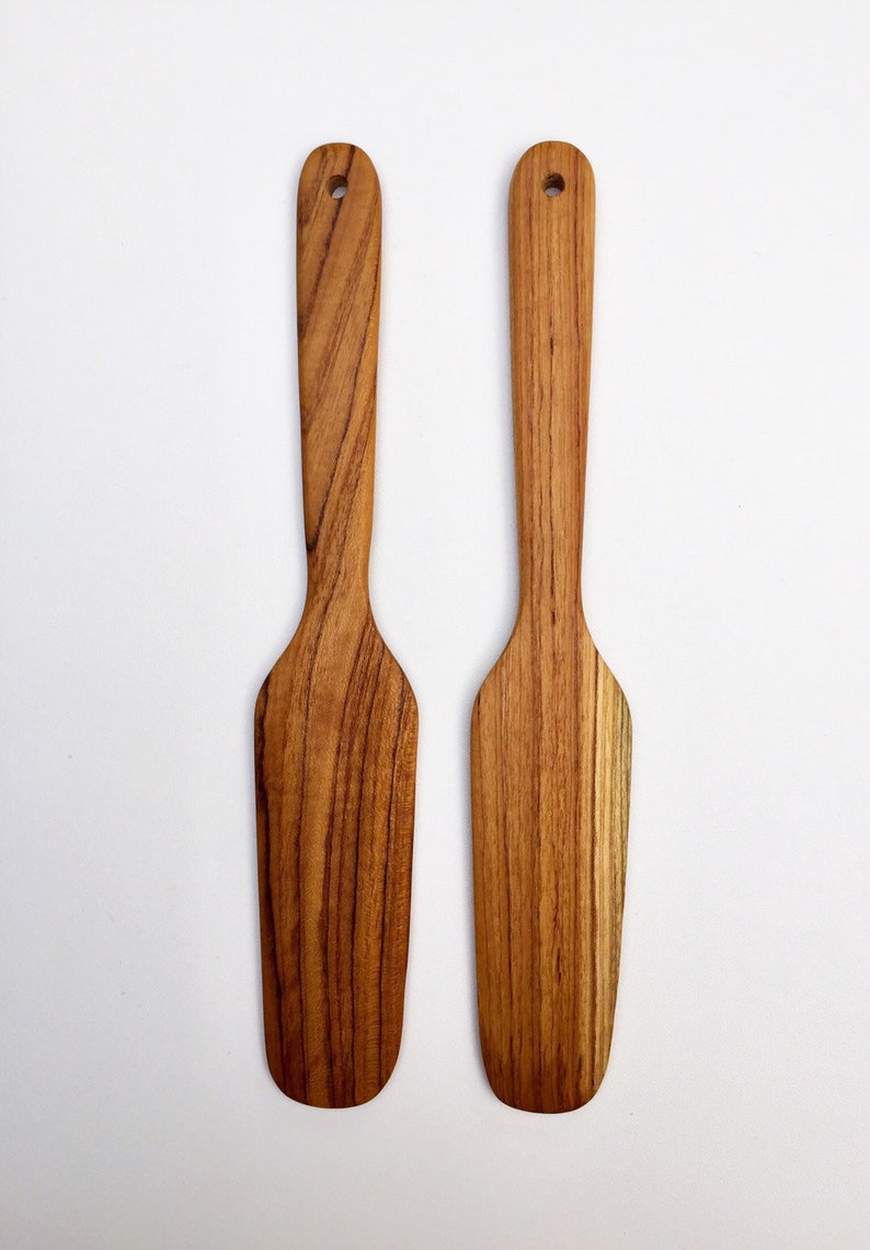Teak Wood Cooking Paddle 11 Wooden Spurtle Wooden - Etsy