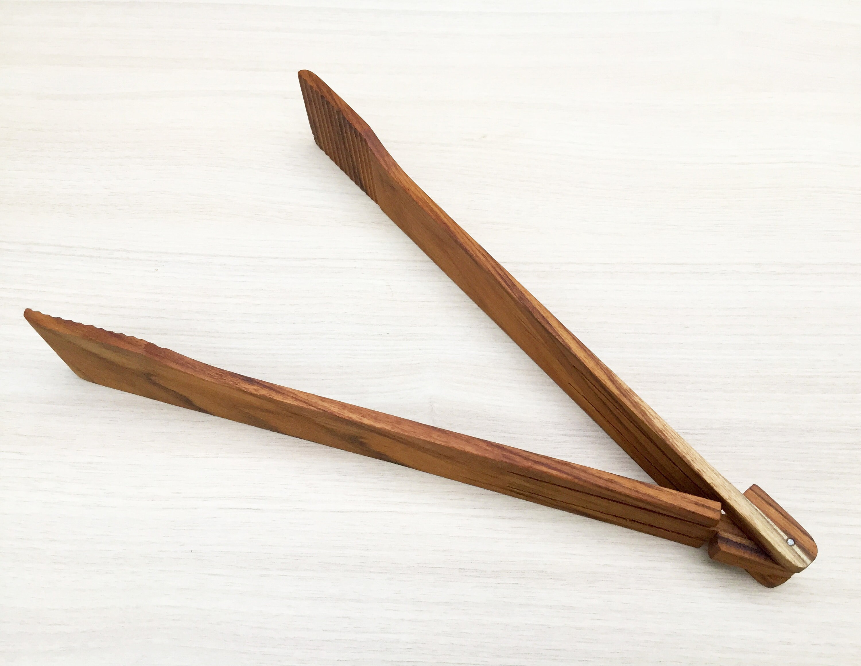 10 Inch Foldable Teak Tongs, Slim Teak Wood Tongs, Wooden Salad Tongs ...