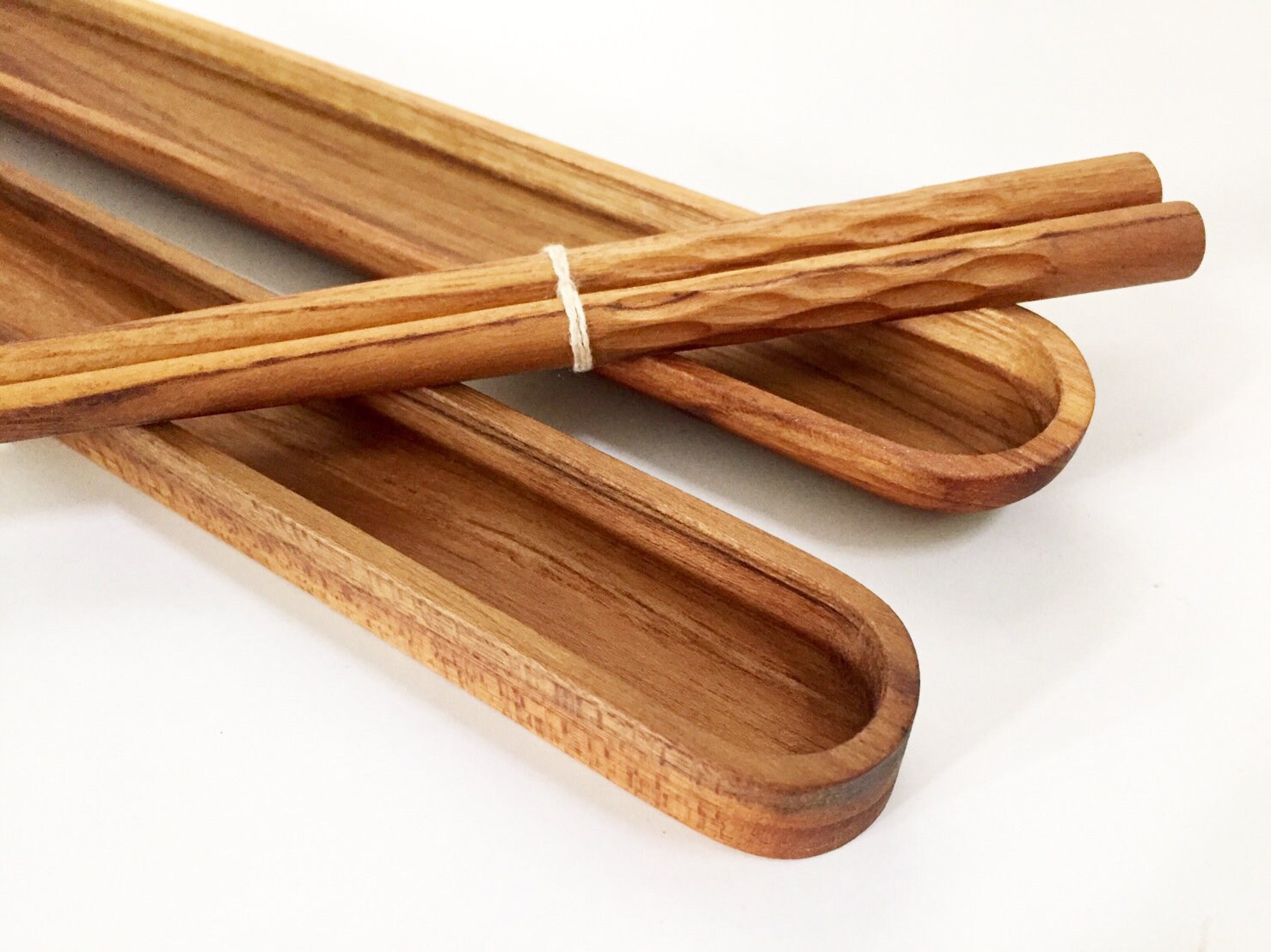 Teak Wood Chopstick Box With 1 Pair of Handcarved Chopsticks, Teak Wood ...