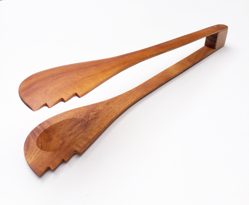 10 Inch Teak Wood Salad Tongs, 10 Wooden Salad Tongs, Wooden Toast ...