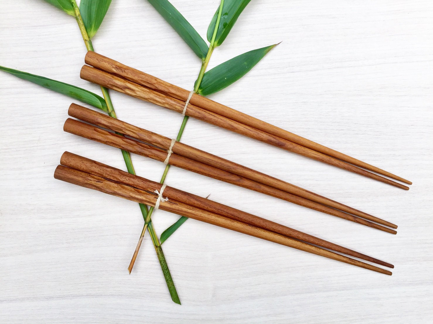 Set of 3-4-5 Pairs of Teak Wood Carved Chopsticks, Handmade Chopsticks ...