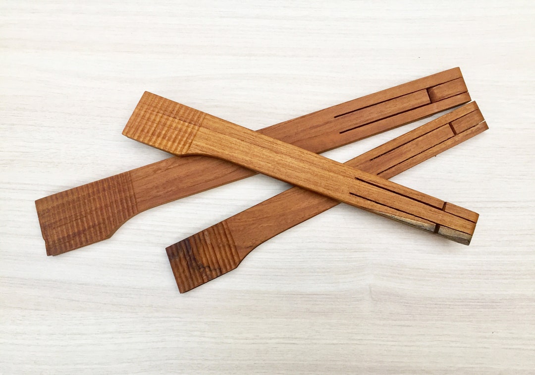 Teak Wood Tongs, 10 Foldable Teak Tongs, 12 Foldable Teak Tongs, Wooden ...